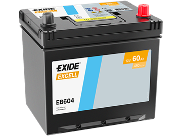 60Ah P,s.p.480A,EXIDE Excell,12V,230x173x222 - EX EB604 | E-shop LKQ CZ ...