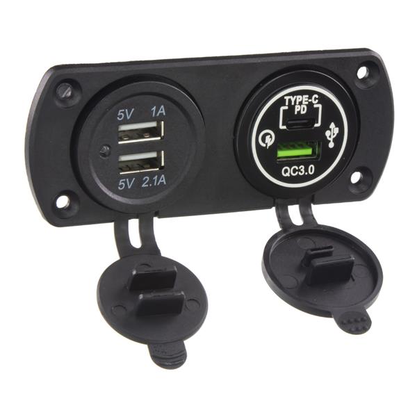 Dvojitá zásuvka do panelu 3x USB-A + 1x USB-C - DO STU34690 | E-shop ...